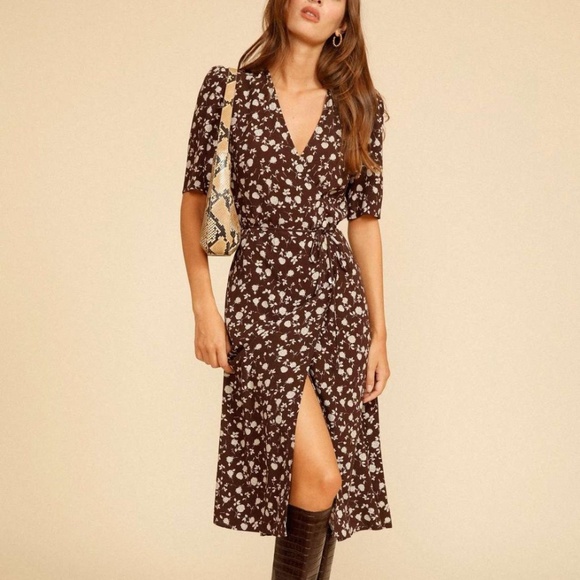 Rouje | Dresses | Rouje Paris Gabin Dress Memeroses Marron Eu 34 | Poshmark